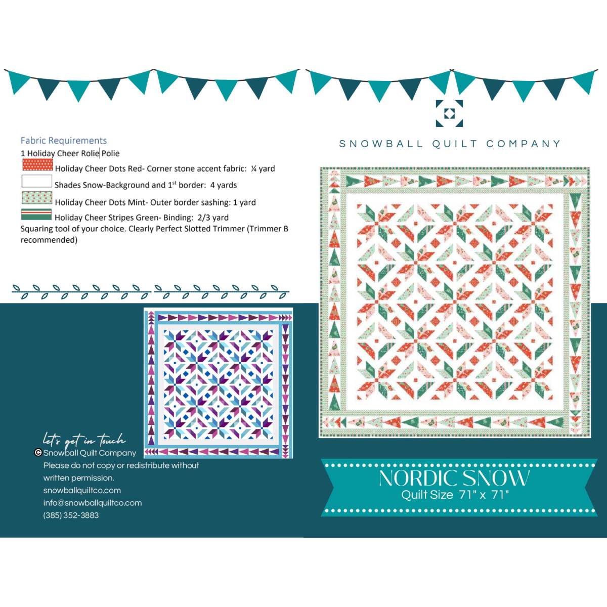 Nordic Snow Quilt Kit With Gingham Foundry Fabric By Riley Blake